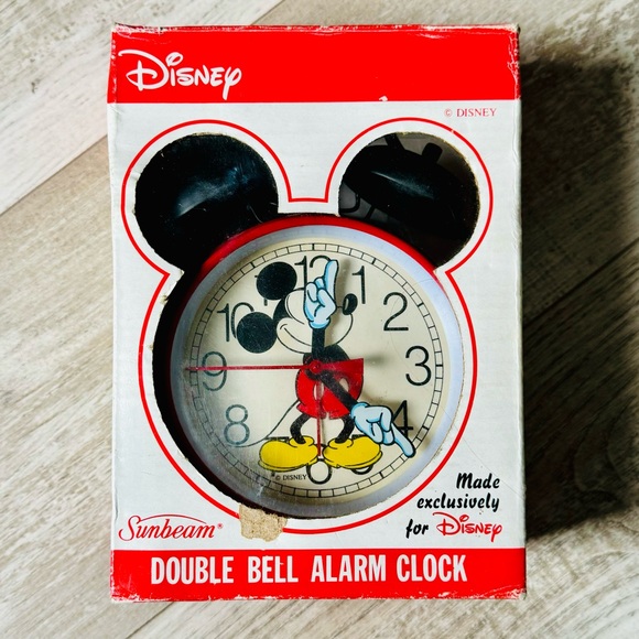 Disney | Wall Decor | Vintage Disney Mickey Mouse Red Black Double Bell ...